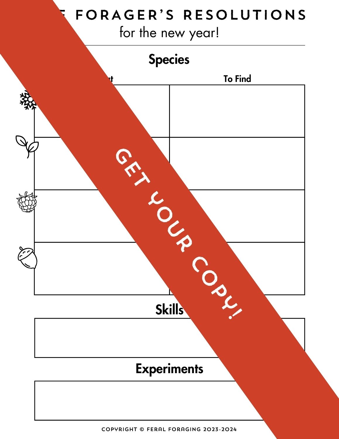 Forager’s Resolutions Worksheet - Feral Foraging